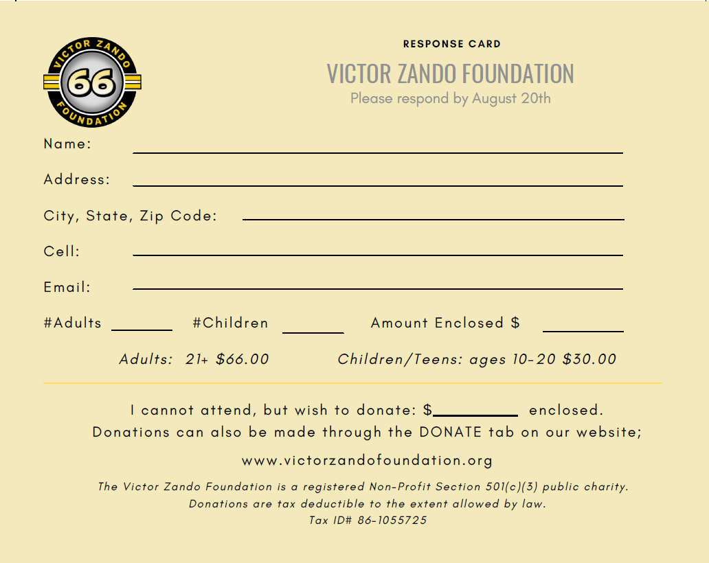 VZF 2023 20th Anniversary Fundraiser – Victor Zando Foundation